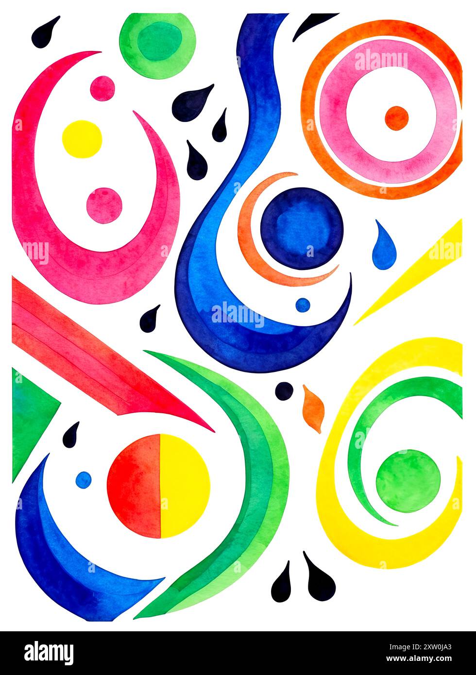 Abstract bright colorful shapes on a white background, generative ai ...