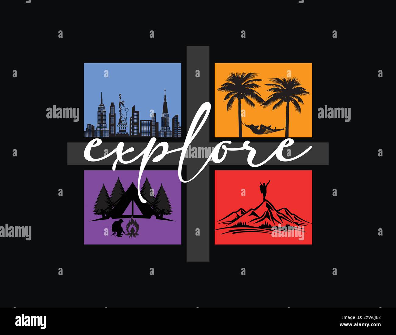 explore concept graphic vector illustration for t shirt and more ...