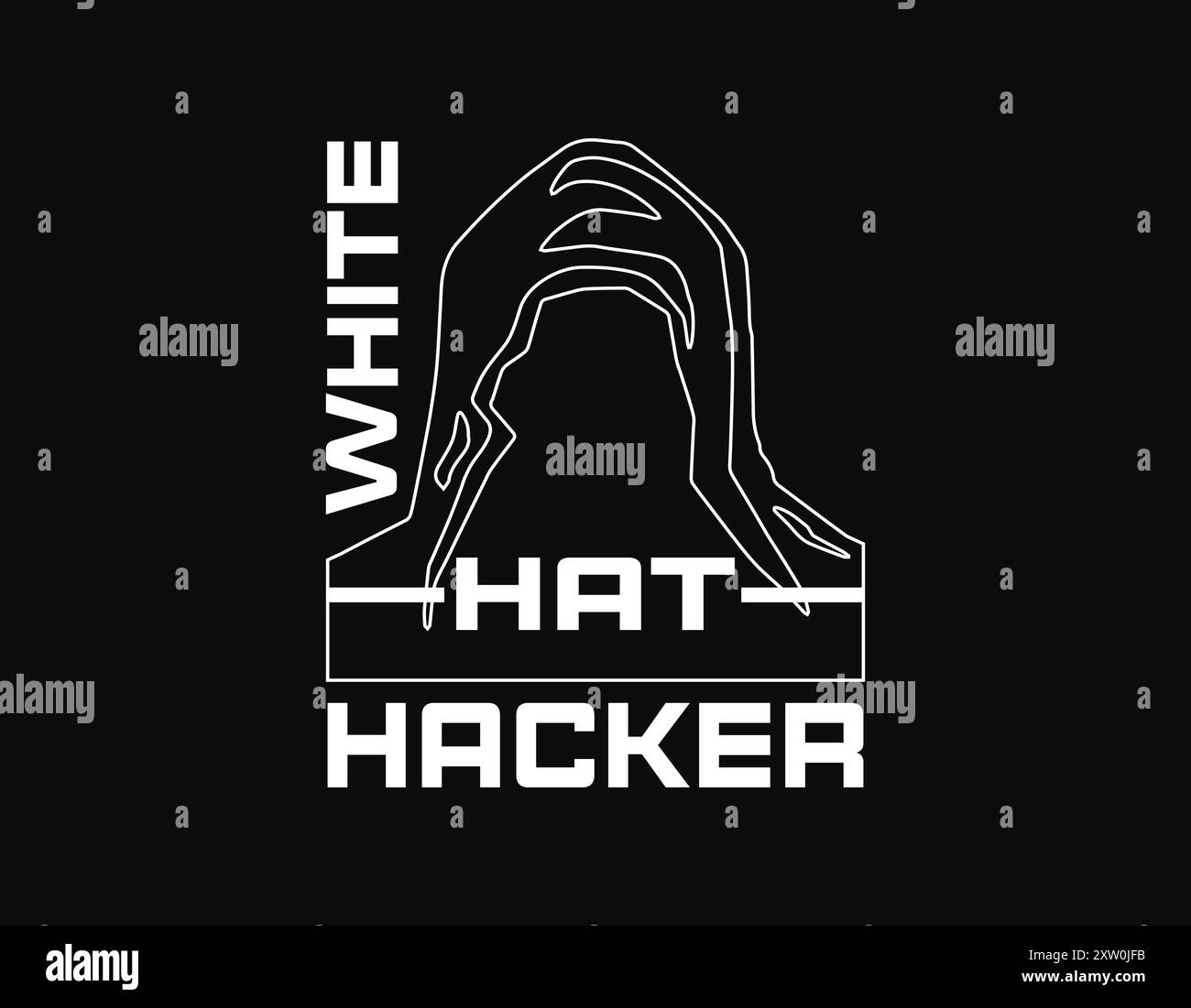 white hat hacker concept t shirt design Stock Vector Image & Art - Alamy