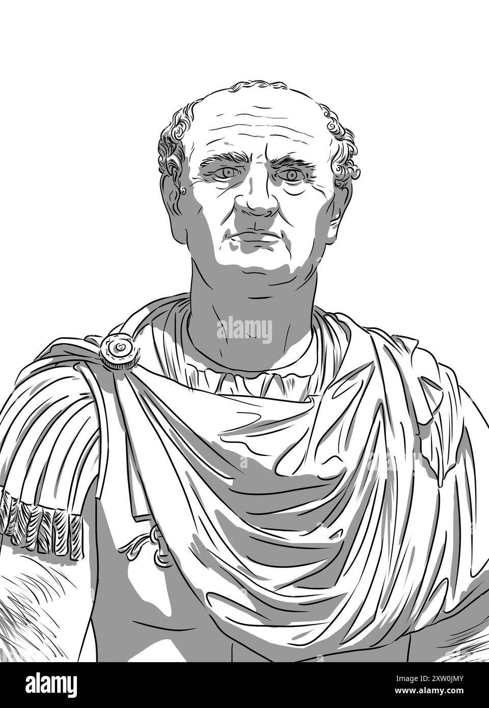 Portrait of Vespasian, roman emperor and creator of the Colosseum Stock ...