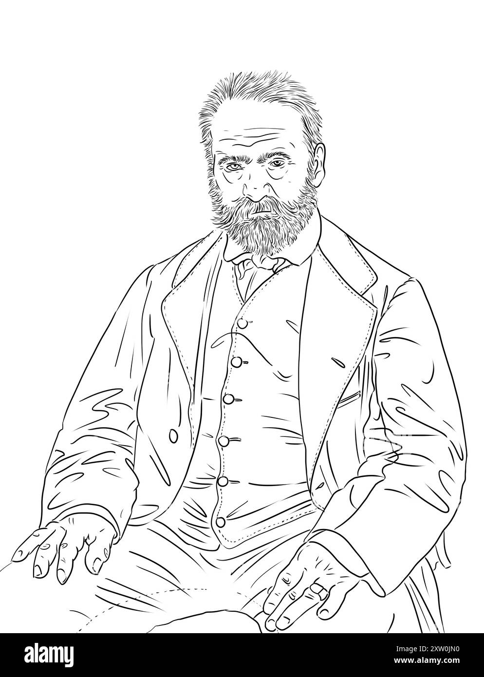 Portrait of Victor Hugo, famous french writter, author of the ...