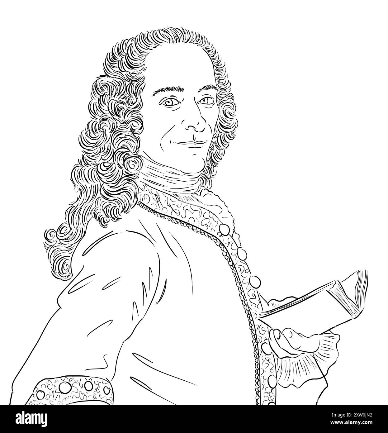 Portrait of Voltaire, french philosopher and author of the ...