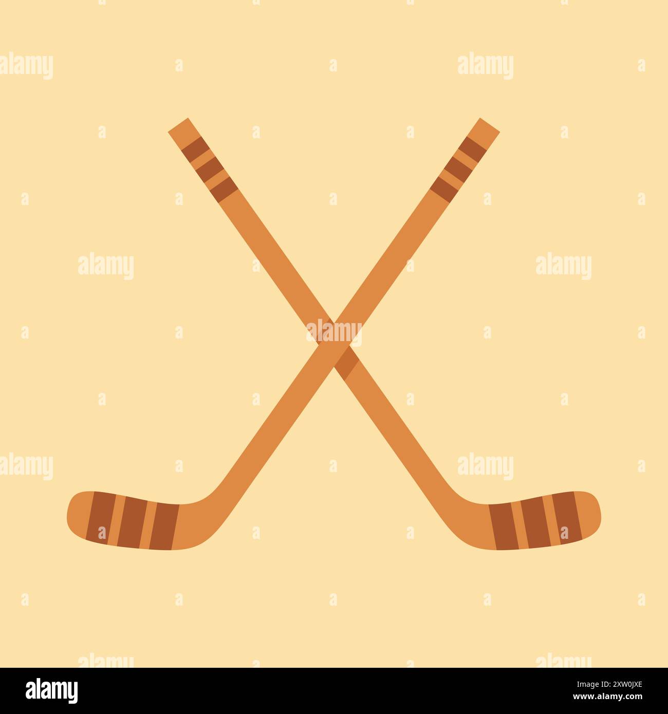Crossed hockey sticks in flat design style Stock Vector Image & Art - Alamy