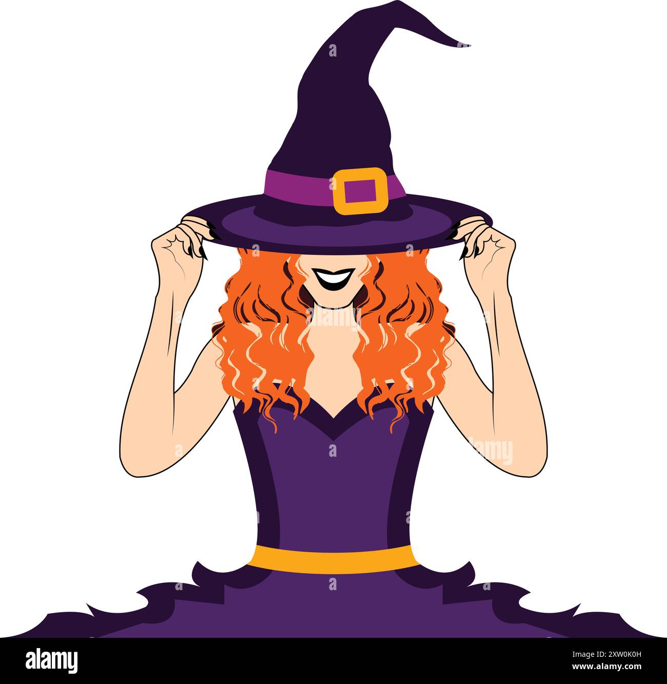 Halloween Witch Vector Illustration Stock Vector Image & Art - Alamy