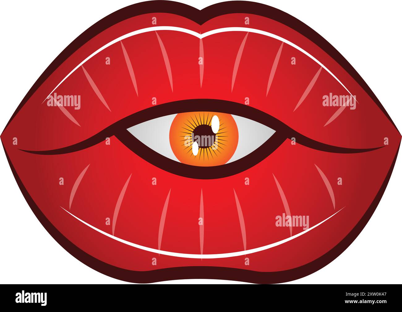 Creepy Lips with eye, Vector clipart, Halloween Stock Vector Image ...