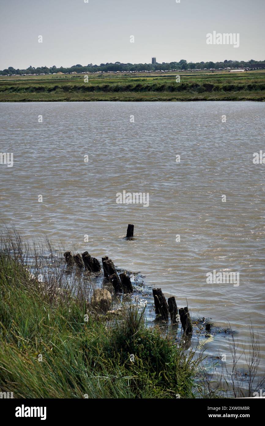 river blyth dividing marshland between walberswick and southwold ...