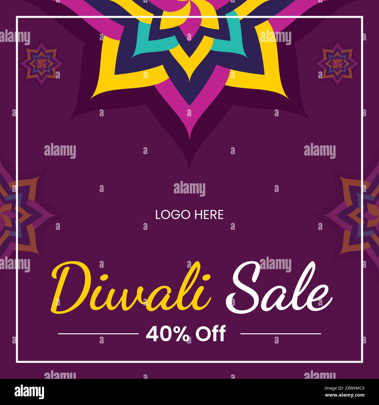 Diwali Sale Social Media Post Vector Template Stock Vector Image & Art ...