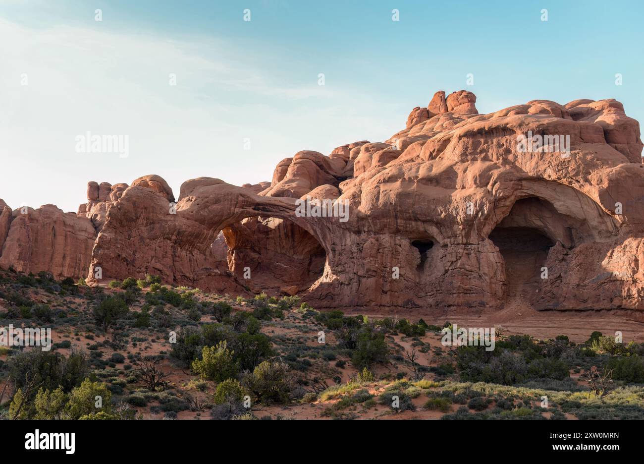 Double Arch in Windows section of Arches National Park. Utah Stock ...