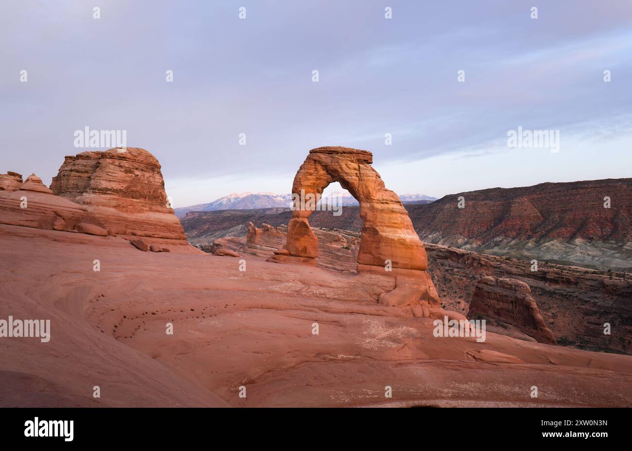Delicate Arch at sunset. Arches National Park. Utah. USA Stock Photo ...