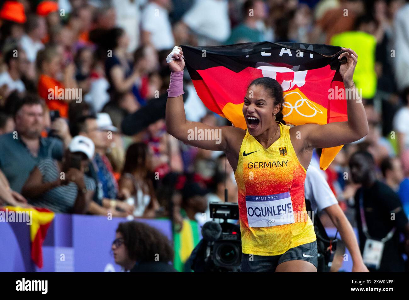 OGUNLEYE Yemisi (Deutschland) jubelt ueber den Sieg und die Gold ...