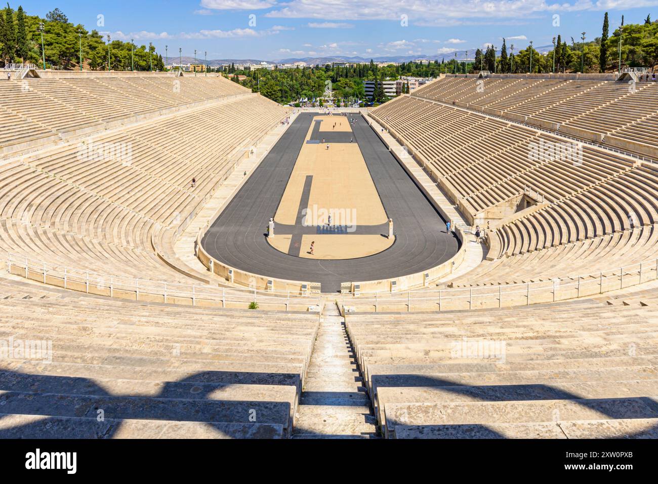 The horseshoe shaped Panathenaic Stadium, Athens, Greece Stock Photo ...