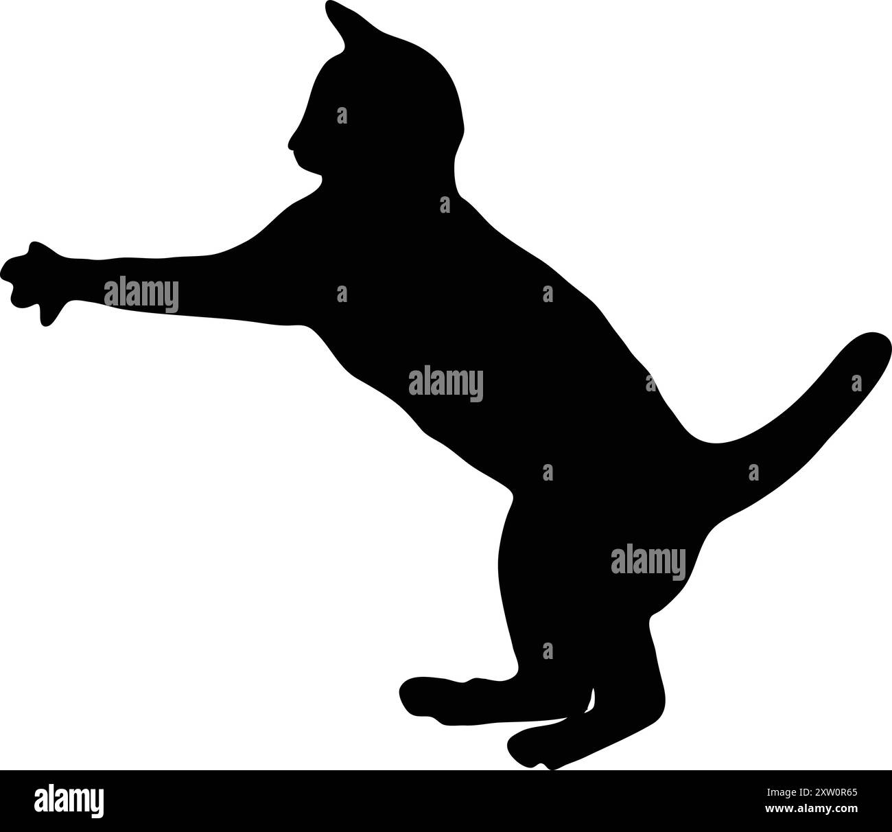 Cat silhouette walking, running, playing Stock Vector Image & Art - Alamy