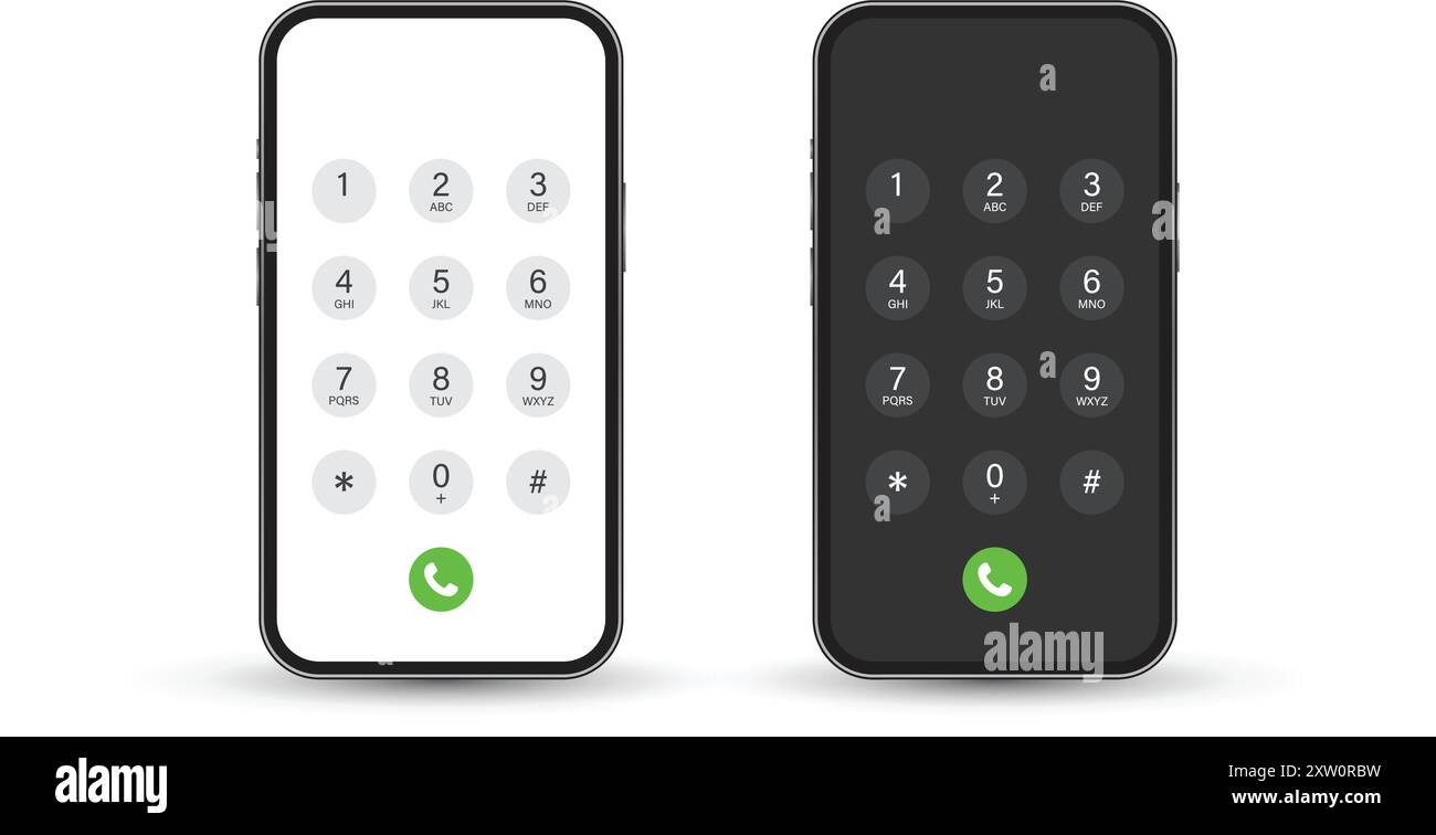 Smartphone dial button icon in flat style. Phone number pad vector ...