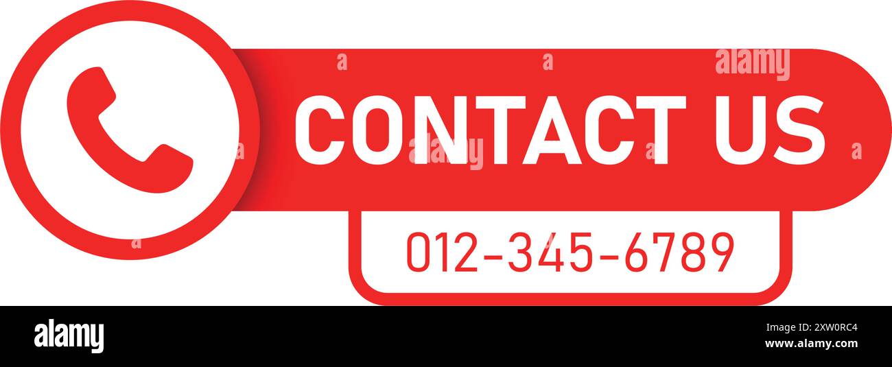 Call us button icon in flat style. Phone number place vector ...