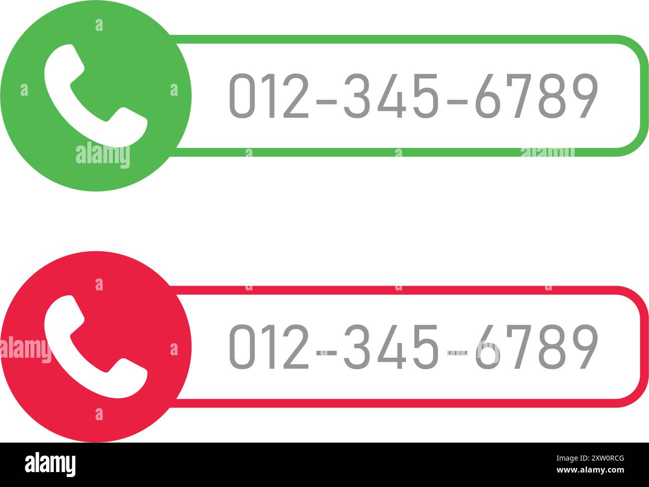 Call us button icon in flat style. Phone number place vector ...