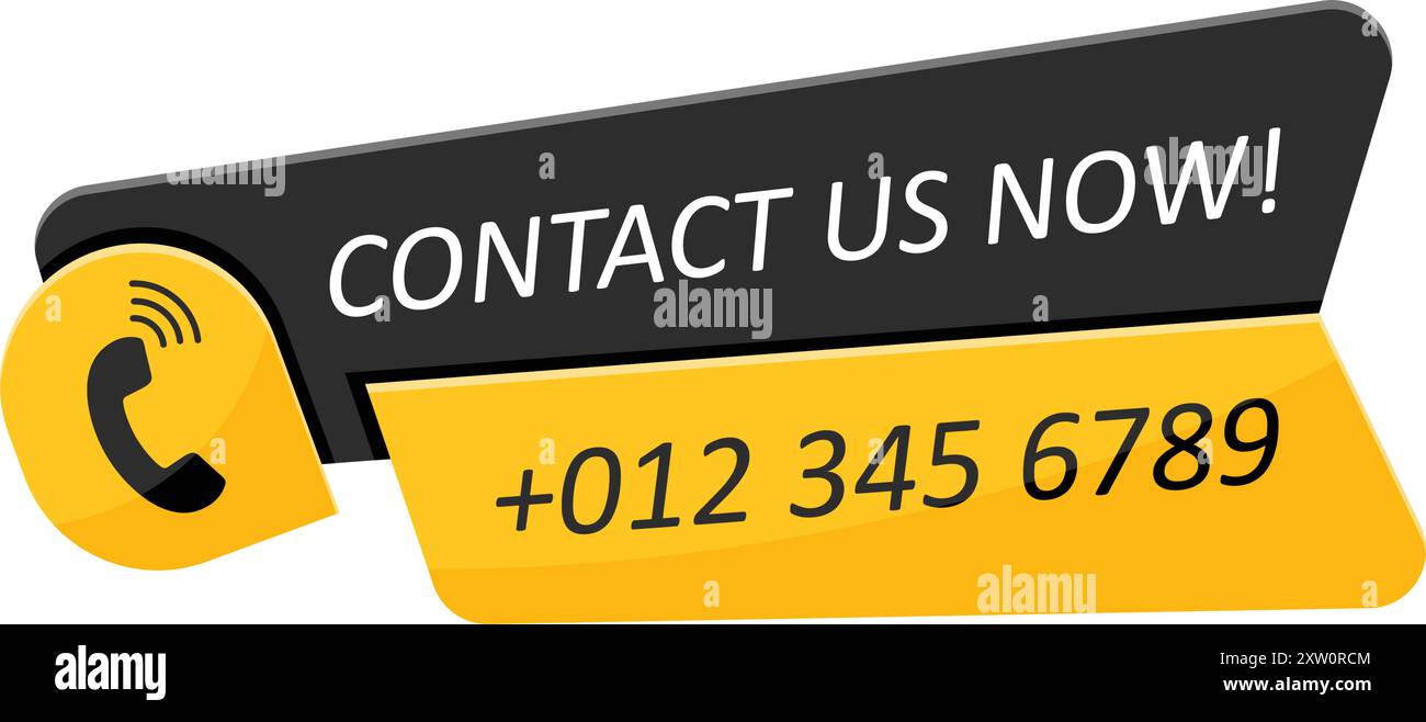Call us button icon in flat style. Phone number place vector ...