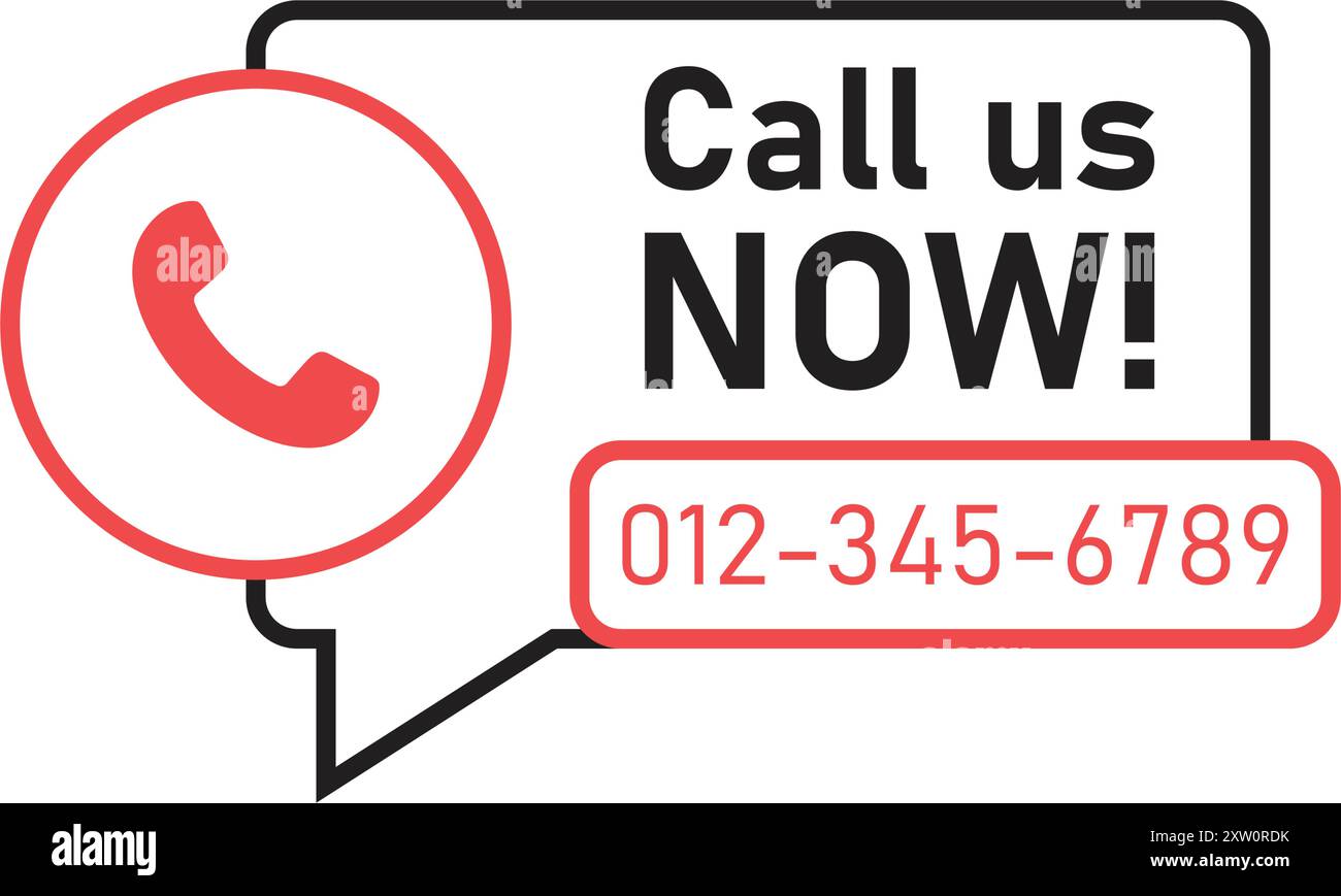 Call us button icon in flat style. Phone number place vector ...