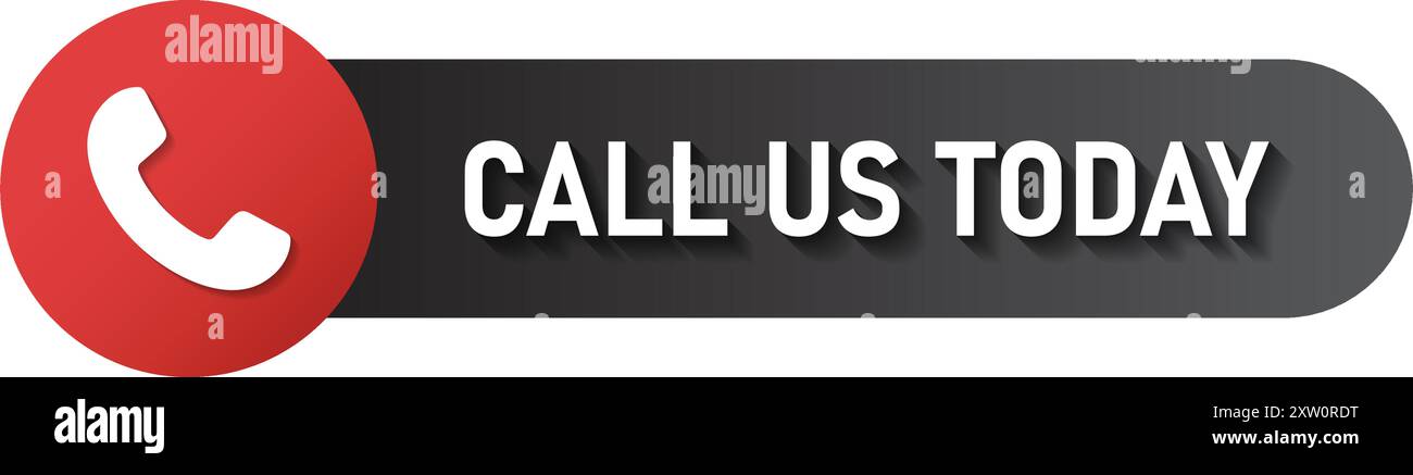 Call us button icon in flat style. Phone number place vector ...