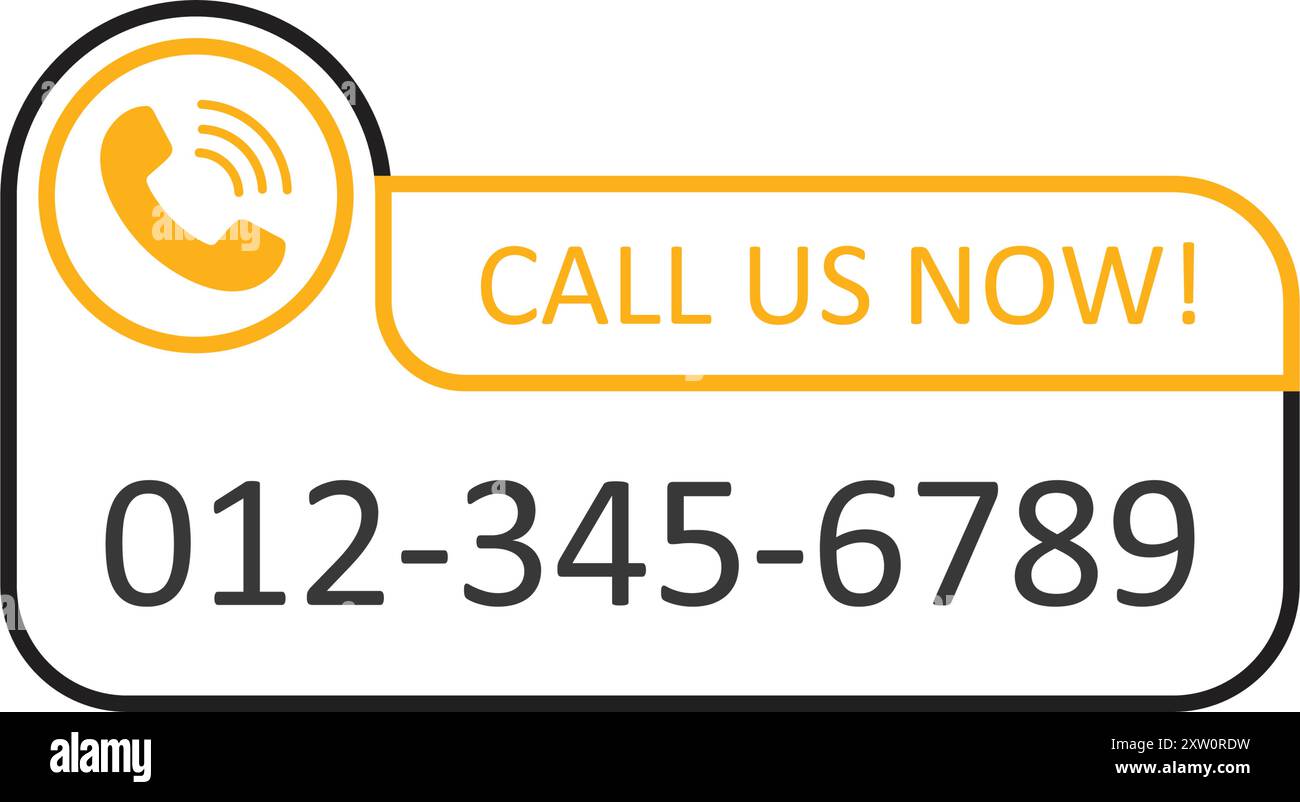 Call us button icon in flat style. Phone number place vector ...