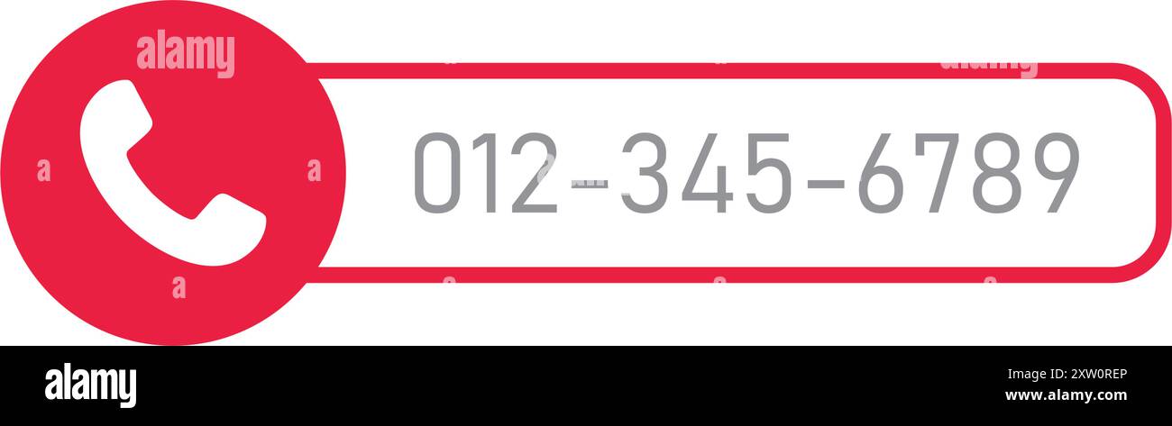 Call us button icon in flat style. Phone number place vector ...