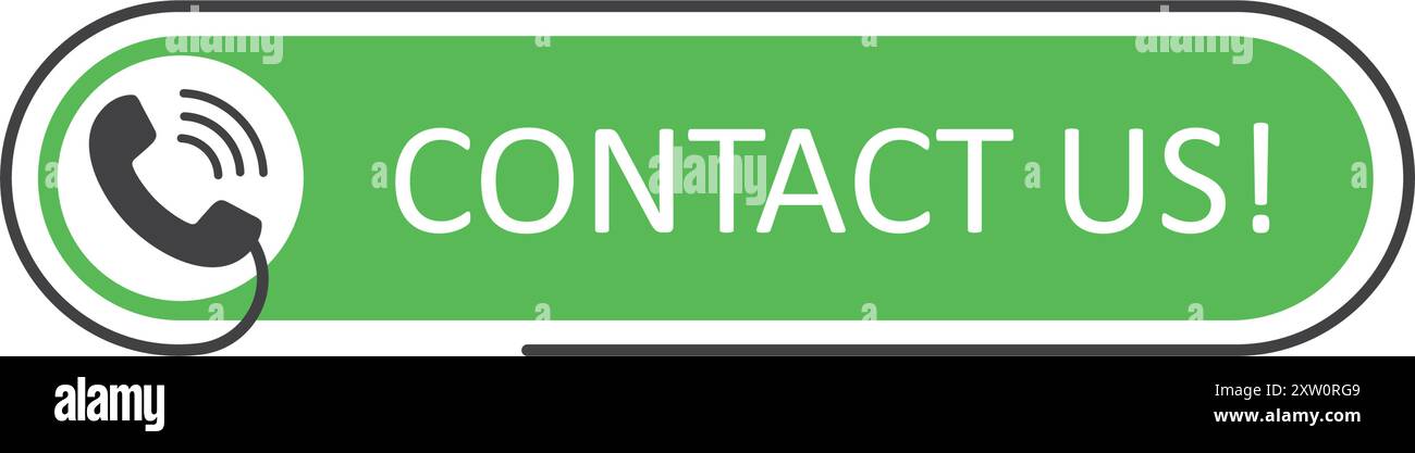 Call us button icon in flat style. Phone number place vector ...