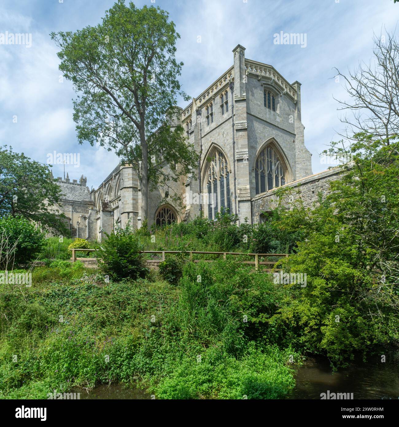 Convent Walk, Christchurch, UK - July 26th 2024: The Mill Stream and ...