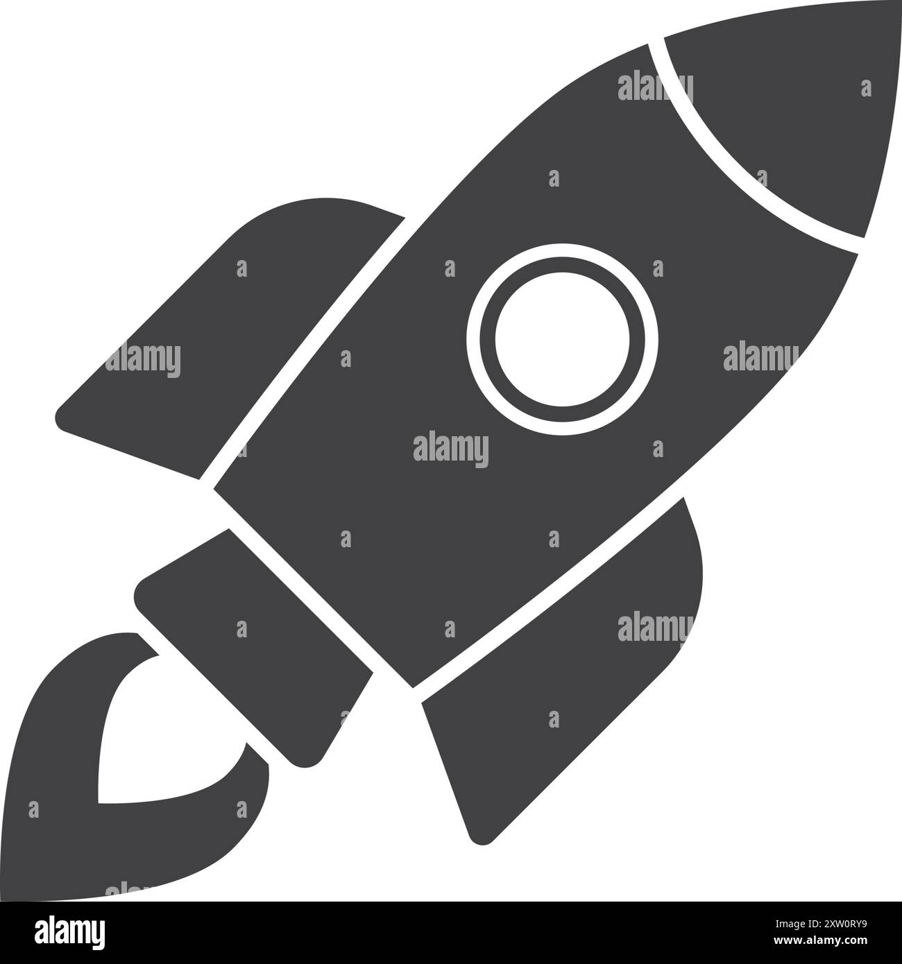 Rocket launch icon in flat style. Space ship vector illustration on ...