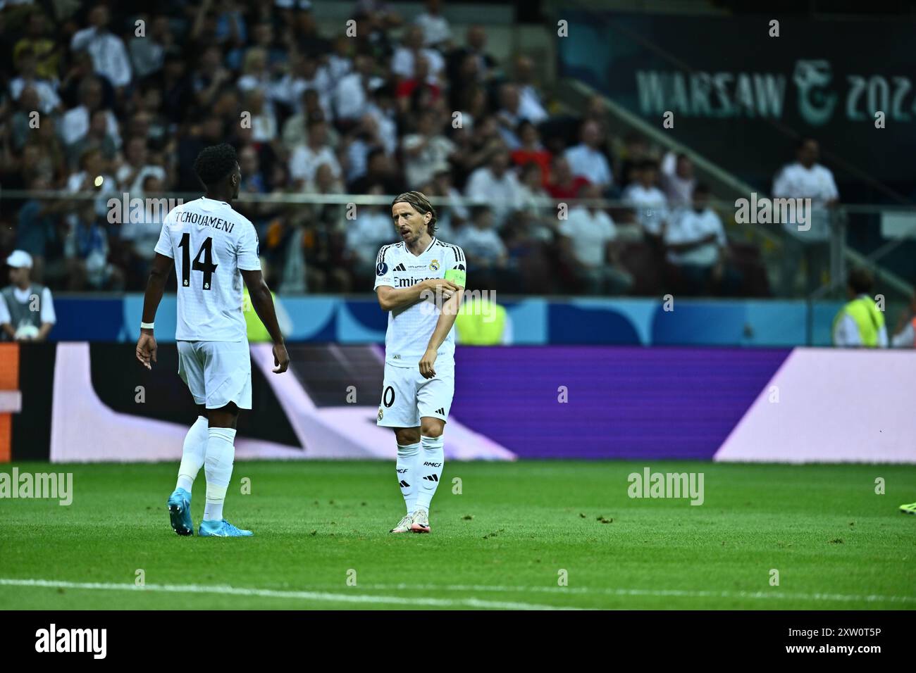 WARSAW, POLAND - AUGUST 14: Luka Modric of Real Madrid CF during the ...