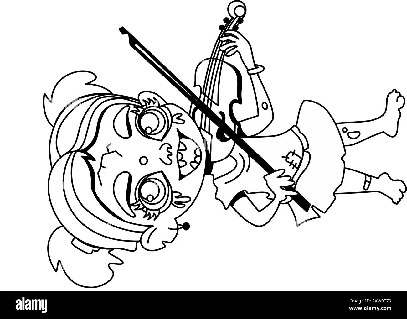Girl violin Stock Vector Images - Alamy