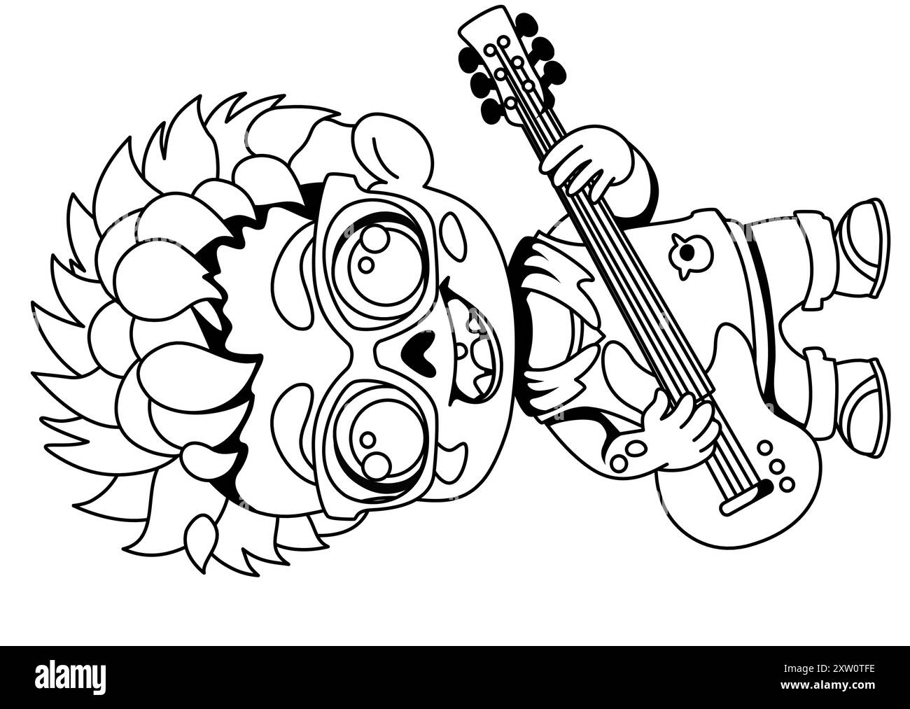 Black and White Zombie Jamming on Guitar Stock Vector Image & Art - Alamy