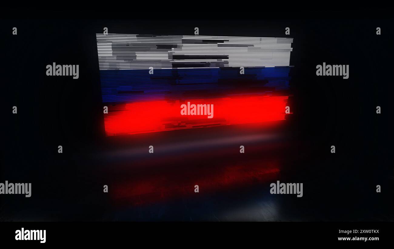 Russia digital technology flag cyber background. Russian Federation ...