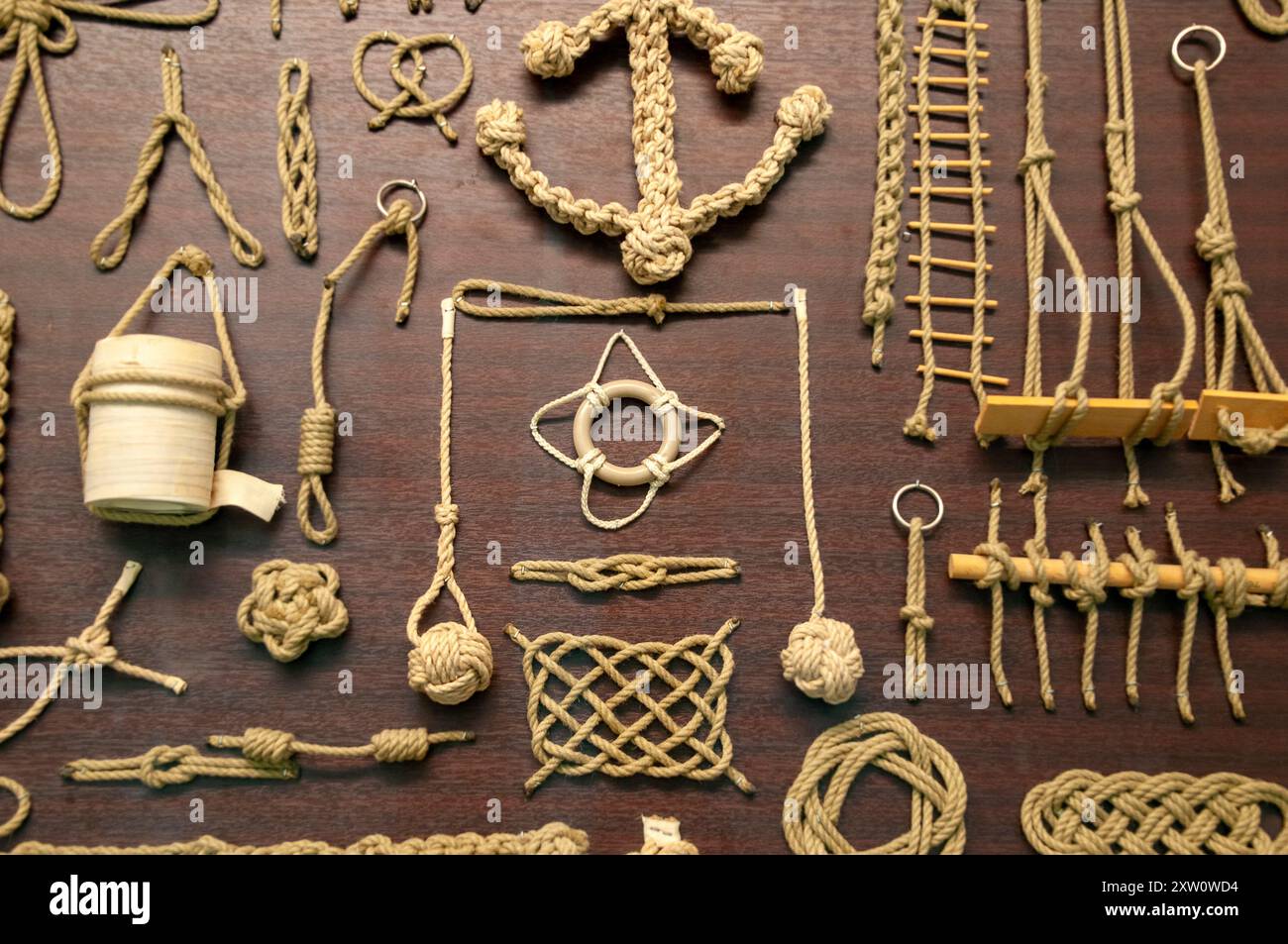 Reykjavik Iceland, display showing different types of knots used in ...