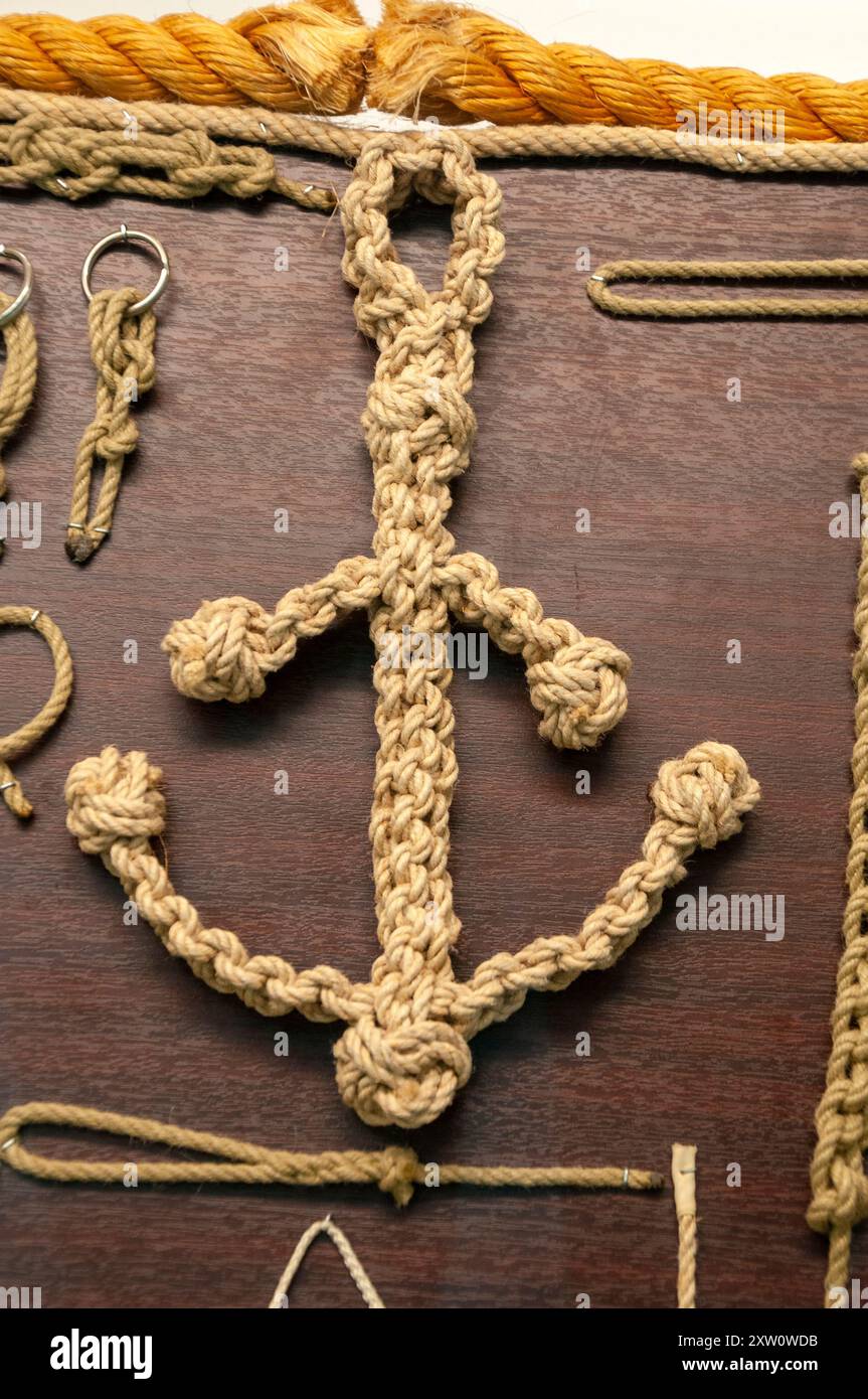 Reykjavik Iceland, display showing different types of knots used in ...