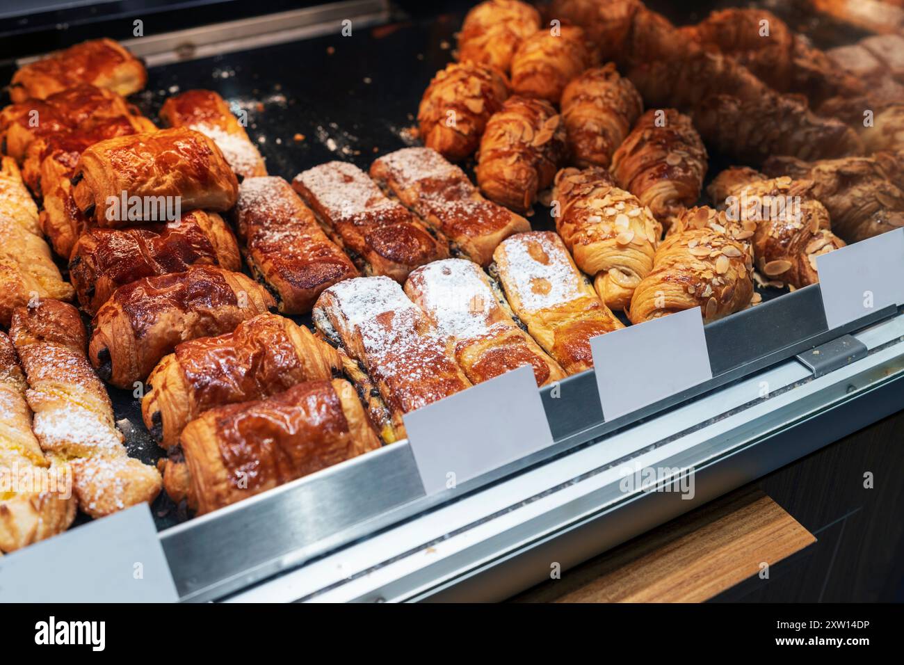 Street food. pastries and various vegan snacks in of a street shop ...