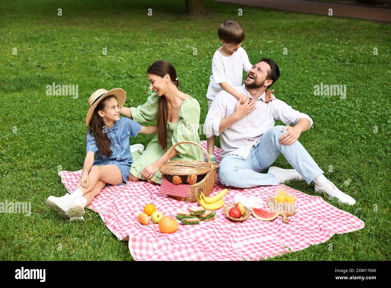 Having lunch together boy hi-res stock photography and images - Alamy