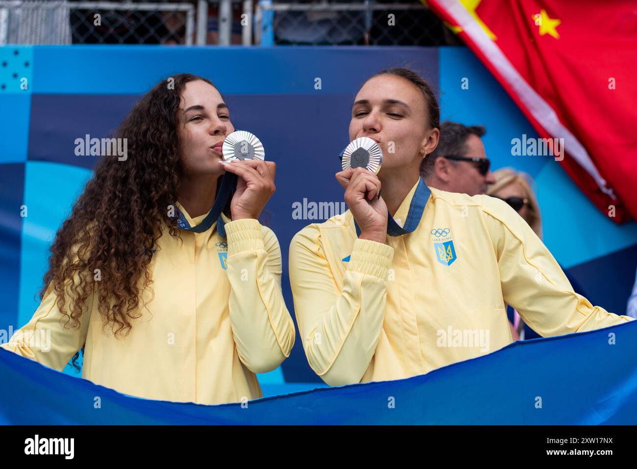 LUZAN Liudmyla / RYBACHOK Anastasiia (Ukraine) jubeln ueber Platz 2 und ...