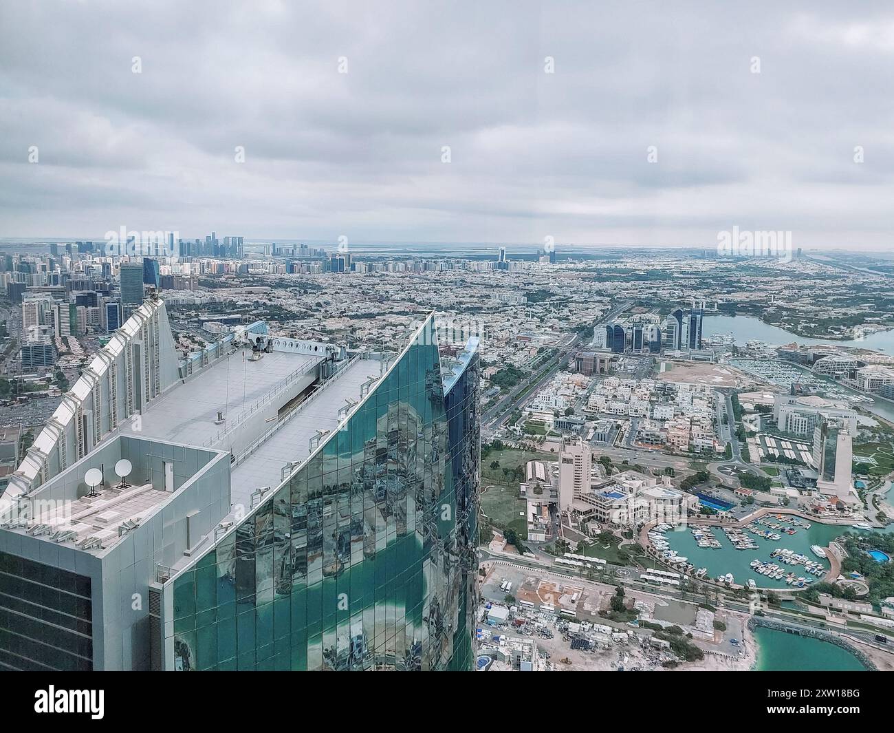 Amazing aerial view of Abu Dhabi Corniche and landmark sights | Iconic ...