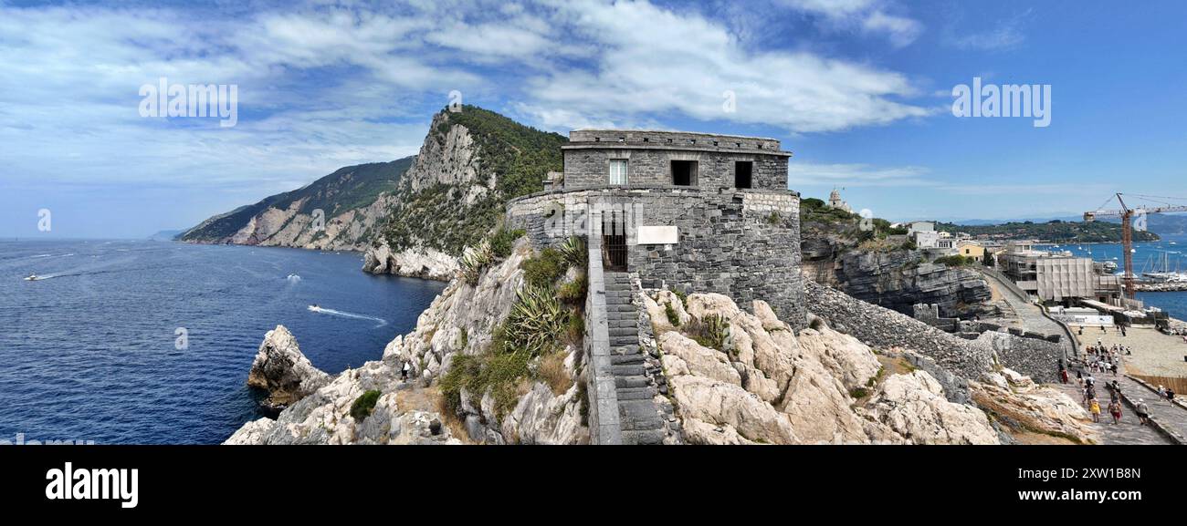 detail of the interior of the Doria castle in Portovenere. Porto Venere ...
