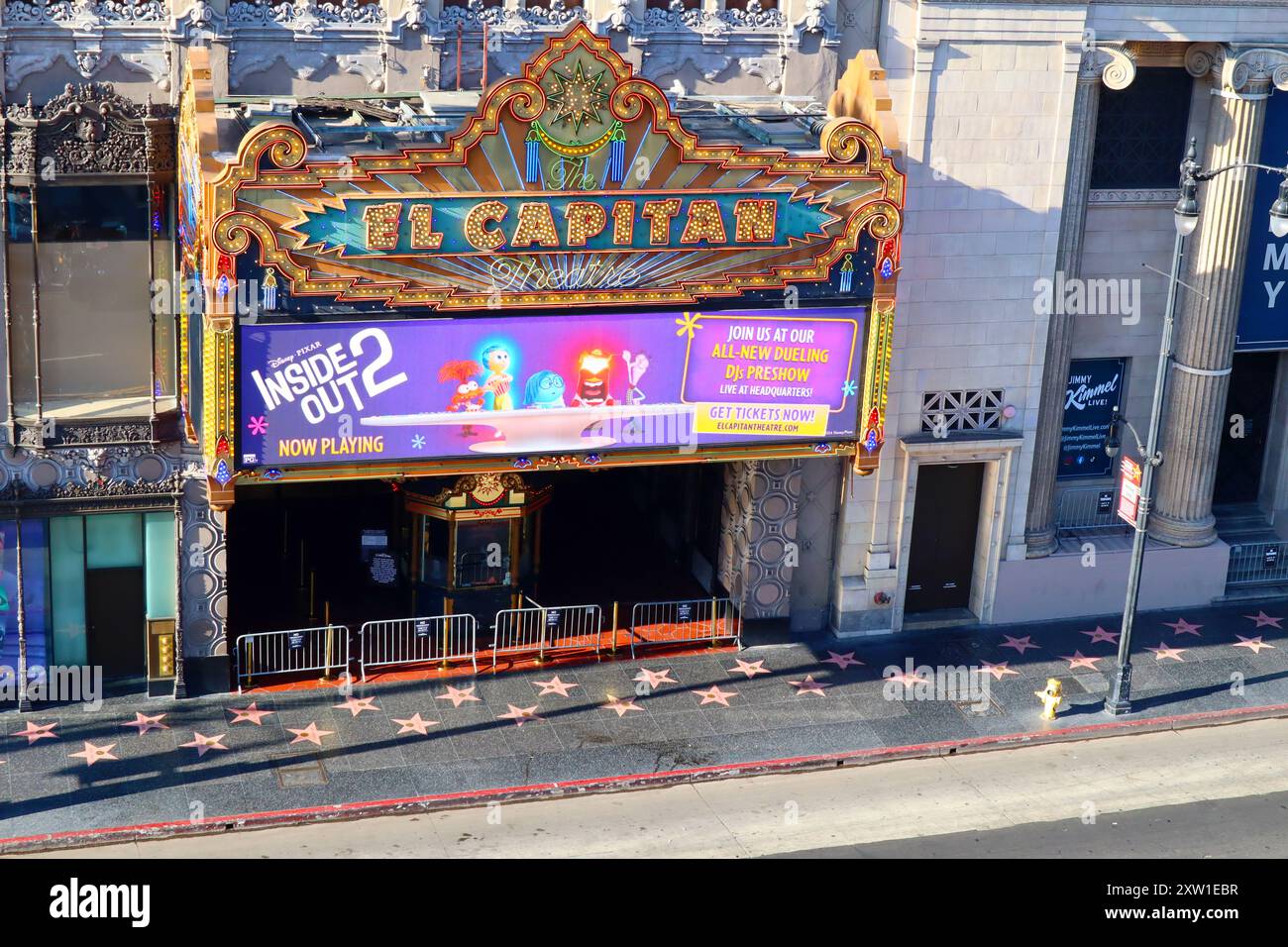 The El Capitan Theatre with the Disney Pixar Inside Out 2 movie. The El ...