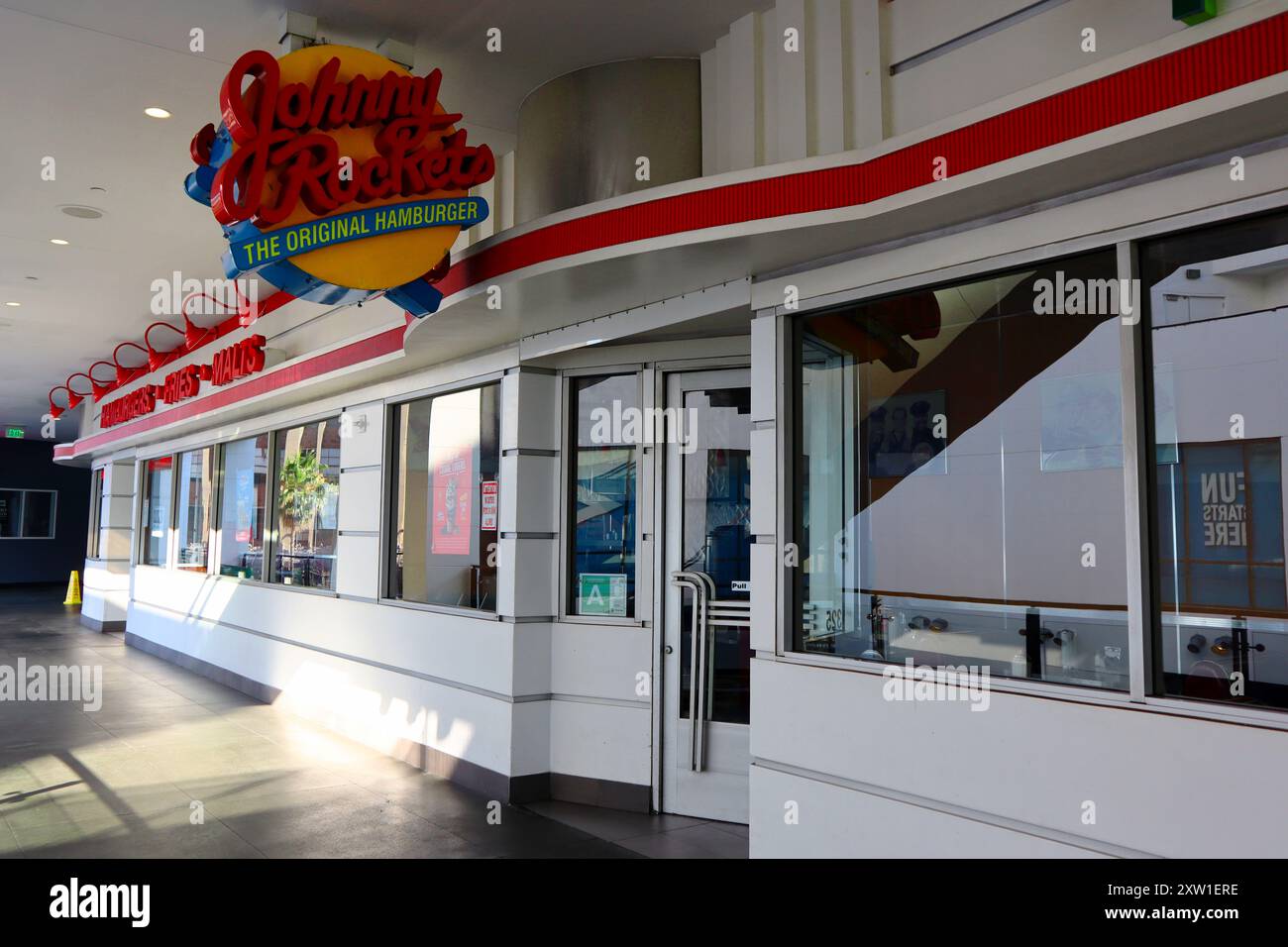 Johnny Rockets, The Original Hamburger. Iconic burgers, shakes, fries and fun Stock Photo - Alamy