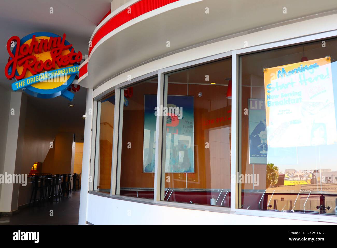 Johnny Rockets, The Original Hamburger. Iconic burgers, shakes, fries and fun Stock Photo - Alamy