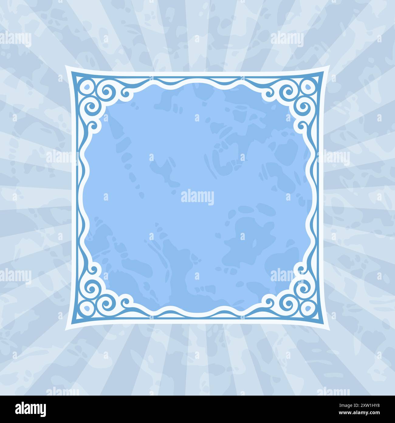 Decorative squared retro frame silhouette. Light blue vintage and retro background Stock Vector ...