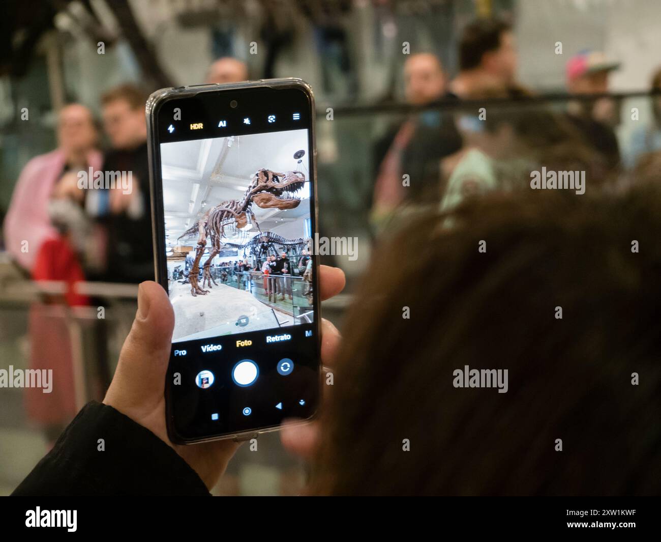 A visitor of the American Museum of Natural History (AMNH) in New York ...