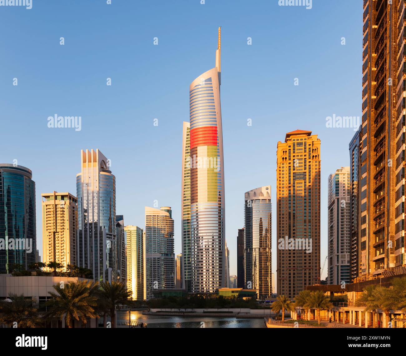 Dubai, UAE, Jan 8, 2016. Almas Tower, a 68-story skyscraper in Jumeirah ...