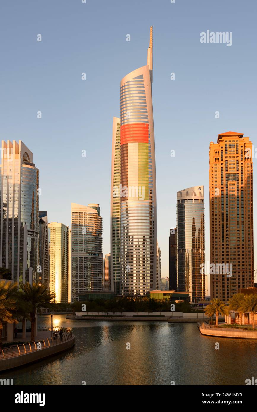 Dubai, UAE, Jan 8, 2016. Almas Tower, a 68-story skyscraper in Jumeirah ...