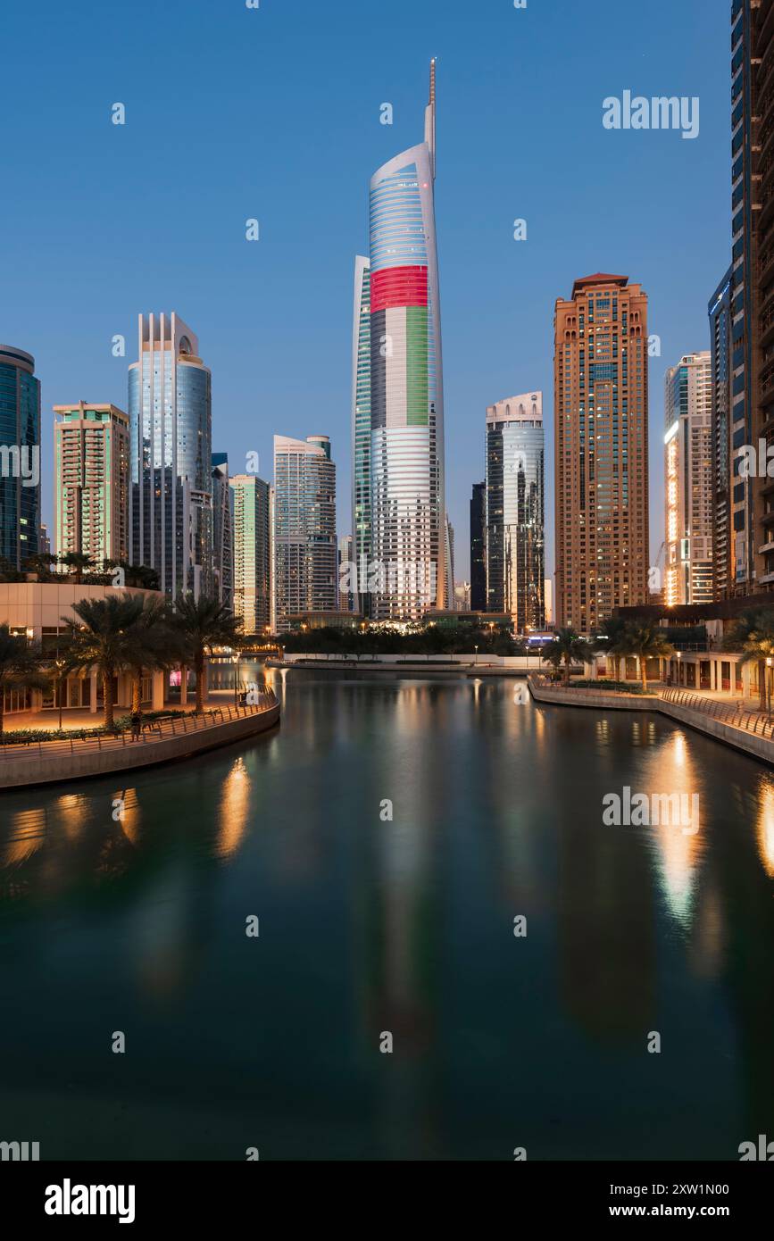 Dubai, UAE, Jan 8, 2016. Almas Tower, a 68-story skyscraper in Jumeirah ...