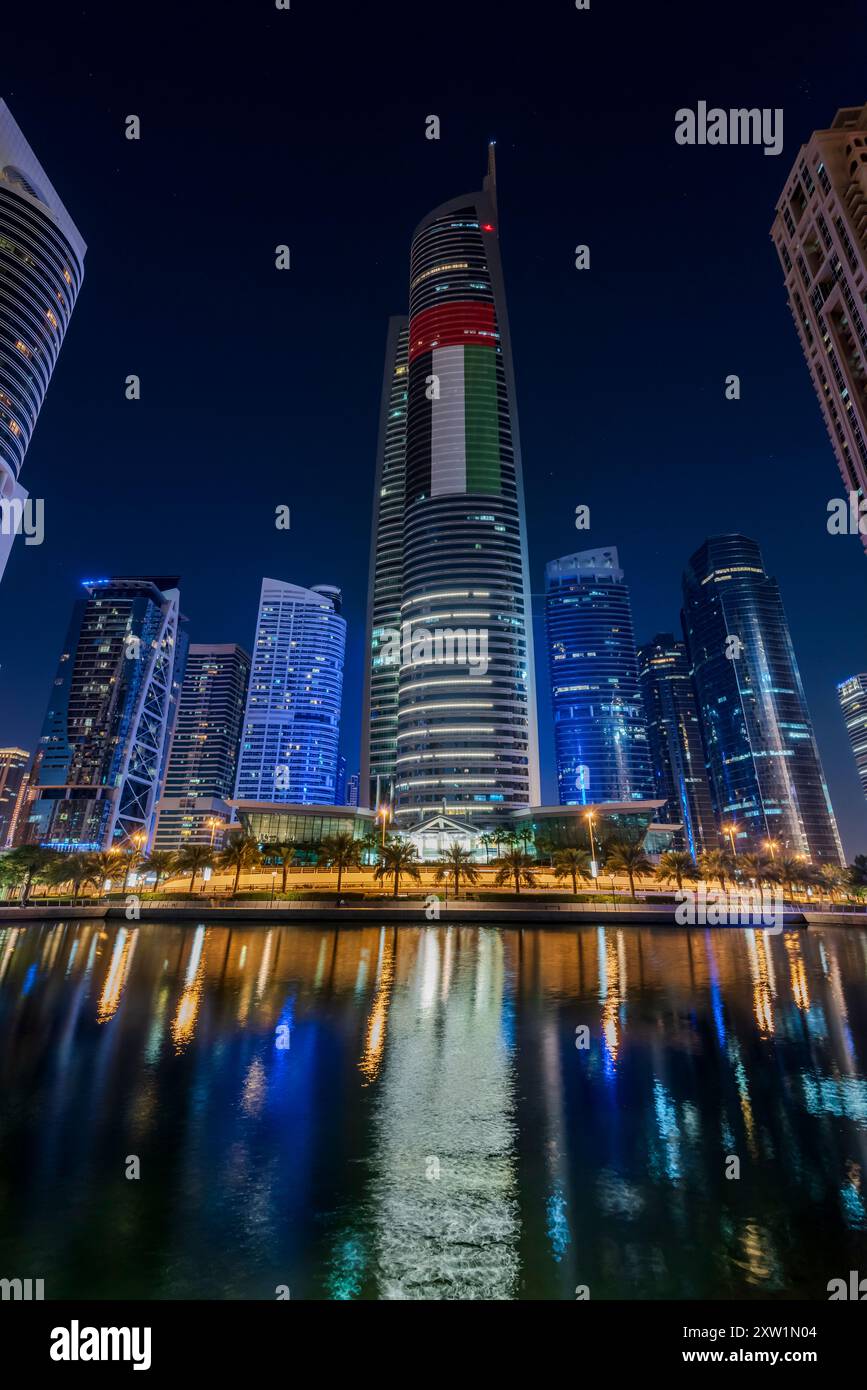 Dubai, UAE, Jan 8, 2016. Almas Tower, a 68-story skyscraper in Jumeirah ...