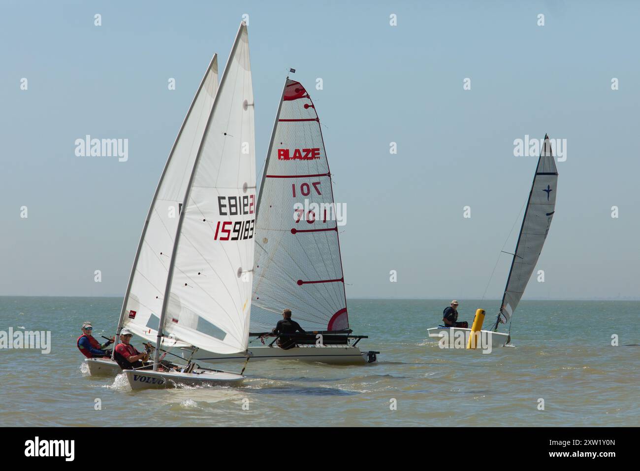 Sailing Dinghy racing at Hythe,Kent,UK Stock Photo - Alamy