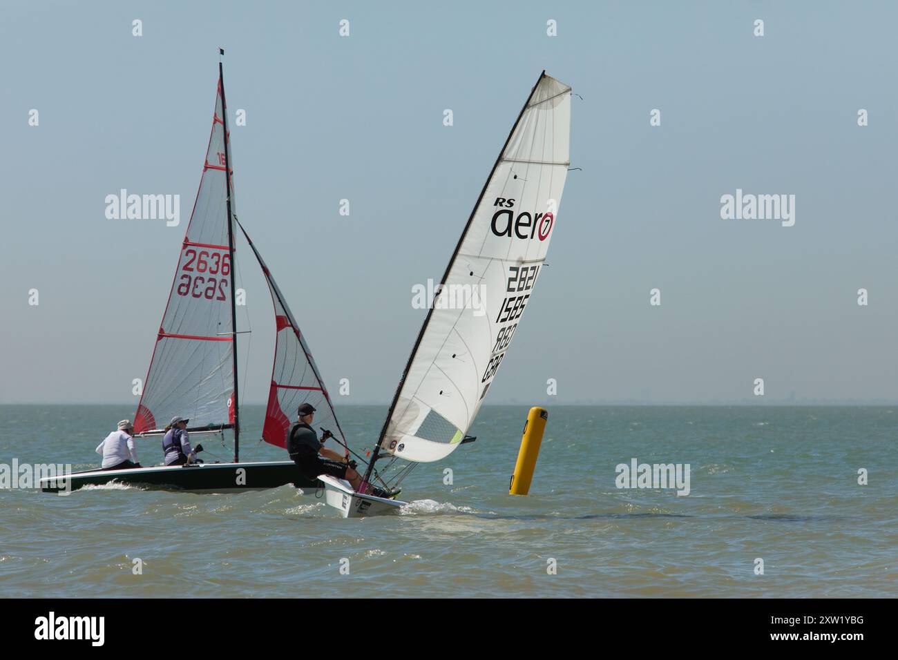 Sailing Dinghy racing at Hythe,Kent,UK Stock Photo - Alamy