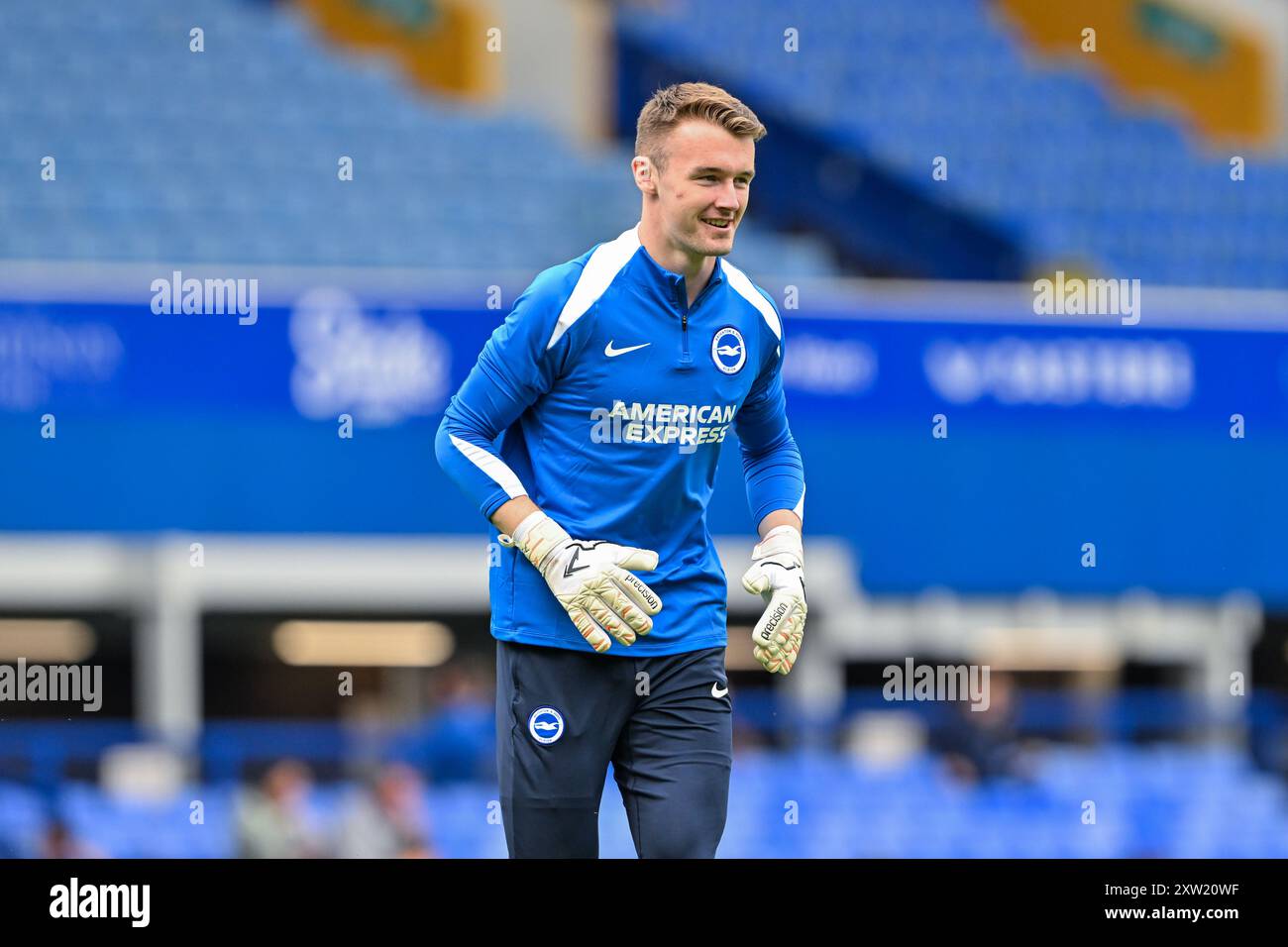 Killian Cahill of Brighton & Hove Albion warms up ahead of the Premier ...
